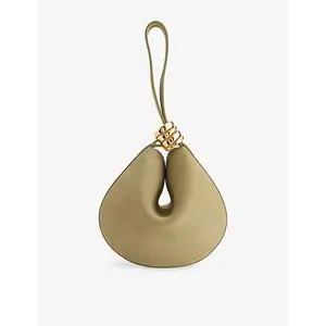 AMANU Mini Zambia Leather Pouchette Bag - Olive
