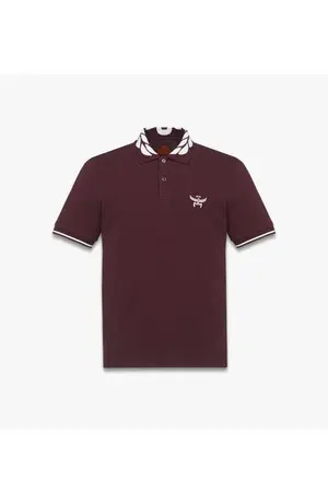 Mcm Laurel Logo Piqué Polo In Organic Cotton - Winetasting