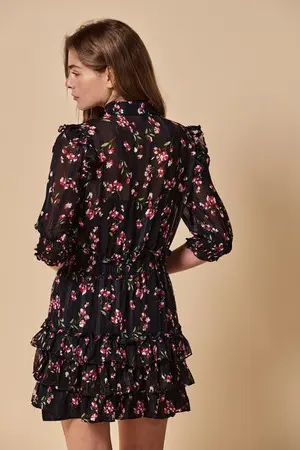 The Shirt By Rochelle Behrens Ruffled Tiered Mini Dress