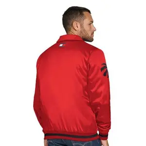 Tommy Hilfiger Toronto Raptors Chain Stitch Applique Varsity Jacket - Red