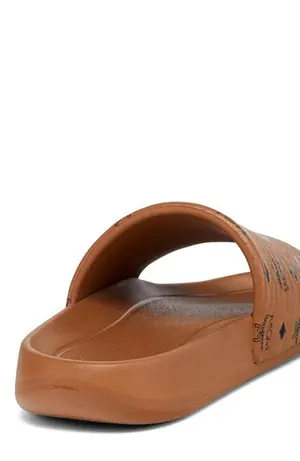 Mcm Monogram Print Rubber Slides