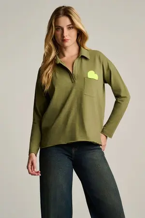 Lisa Todd Pocket Love Cotton T-shirt - Moss