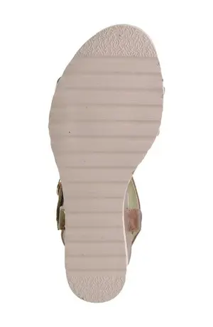 DAVID TATE Metallic Ankle Strap Wedge Sandals - Bronze
