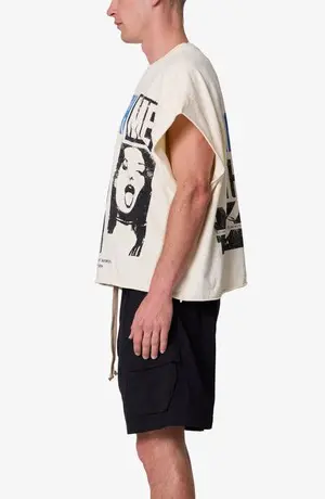 Mnml Stuck With Me Distressed Graphic Cutoff T-shirt