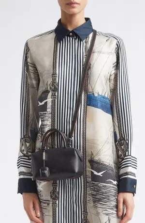 Max Mara Small Boston Leather Top Handle Bag