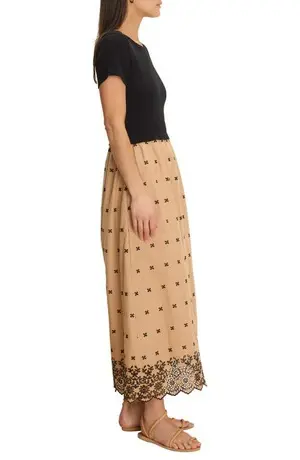 NIC+ZOE Embroidered Cotton Blend Dress