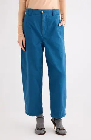 Chloé Organic Cotton Canvas Crop Pants - Opal Blue