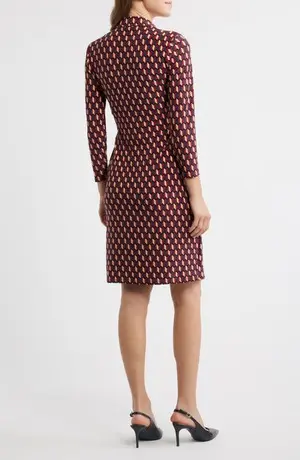 Anne Klein Geo Print Knit Wrap Dress