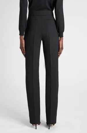 Valentino Garavani High-waist Wool Stretch Crepe Straight-leg Pants
