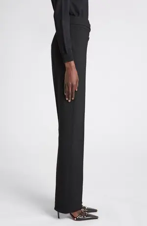 Valentino Garavani High-waist Wool Stretch Crepe Straight-leg Pants