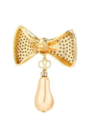 Valentino Garavani Bow Faux Pearl Drop Earrings