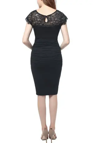 KIMI + KAI Morgran Lace Trim Body-con Maternity Dress - Black