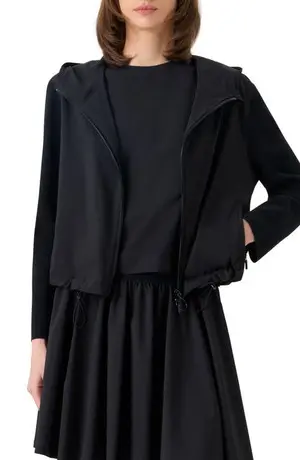 Akris Mixed Media Stretch Merino Wool Parachute Jacket