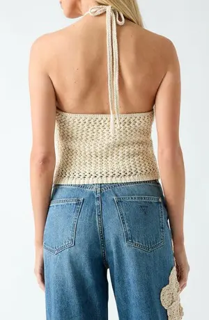 Guess Alicia Crochet Halter Top