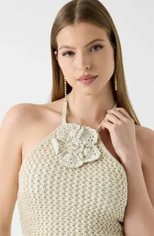 Guess Alicia Crochet Halter Top