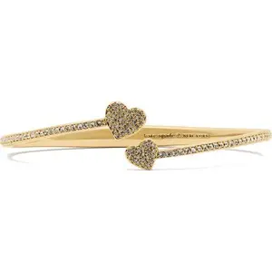 Kate Spade New York Pave Heart Open Hinge Cuff Bracelet - Clear/gold