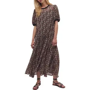 Free People Courtside Crush Floral Maxi Dress - Black Combo