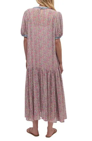 Free People Courtside Crush Floral Maxi Dress - Blush Combo