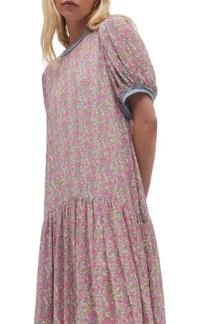 Free People Courtside Crush Floral Maxi Dress - Blush Combo