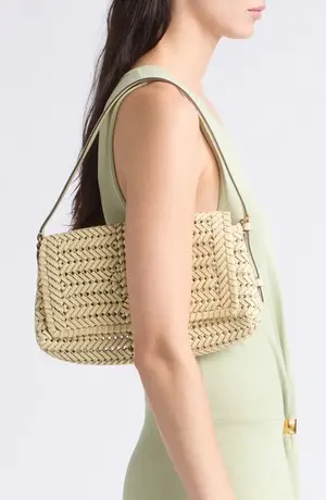 ANYA HINDMARCH Neeson Woven Shoulder Bag - Butter