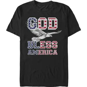 LOST GODS God Bless America Short Sleeve Graphic T-shirt - Black