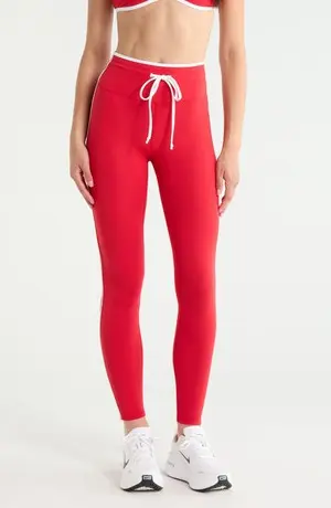 Year Of Ours Sport Sprint High Waist Leggings - Cherry/white