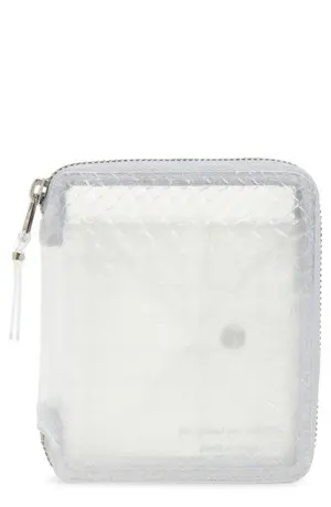 Comme Des Garçons Clear Snakeskin Embossed Rectangular Zip Around Wallet - Transparent