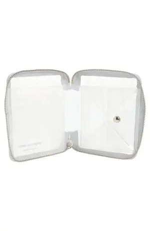 Comme Des Garçons Clear Snakeskin Embossed Rectangular Zip Around Wallet - Transparent