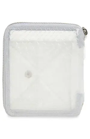 Comme Des Garçons Clear Snakeskin Embossed Rectangular Zip Around Wallet - Transparent