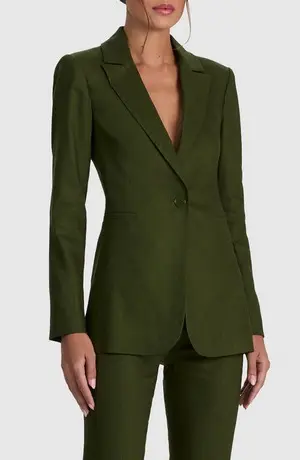 Alice + Olivia Breann Long Fitted Blazer