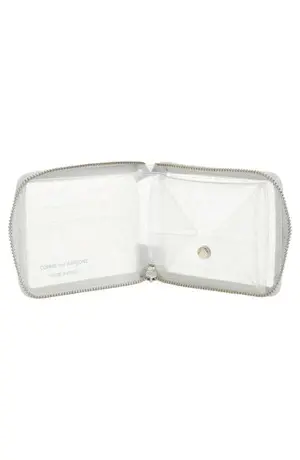 Comme Des Garçons Clear Snakeskin Embossed Square Zip Around Wallet