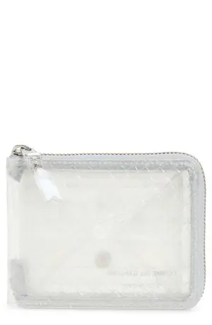 Comme Des Garçons Clear Snakeskin Embossed Square Zip Around Wallet - Transparent