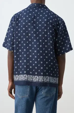 Mango Paisley Bandana Print Camp Shirt