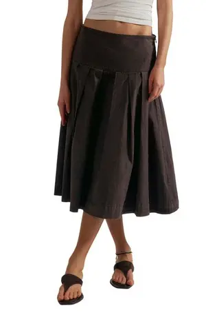 Free People Skipper Cotton Midi Skirt