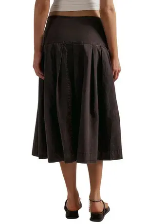 Free People Skipper Cotton Midi Skirt