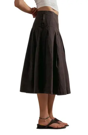 Free People Skipper Cotton Midi Skirt