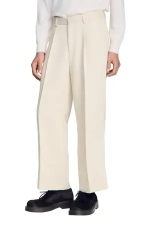 Sandro Wide-leg Cotton Linen Trousers