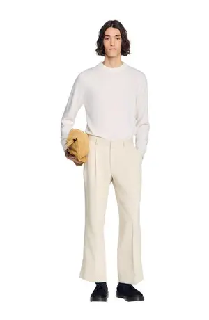 Sandro Wide-leg Cotton Linen Trousers