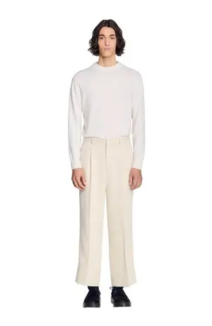 Sandro Wide-leg Cotton Linen Trousers