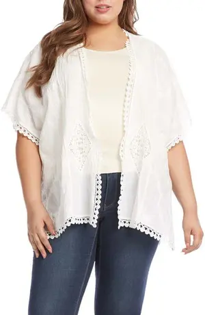 Karen Kane Crochet Detail Wrap