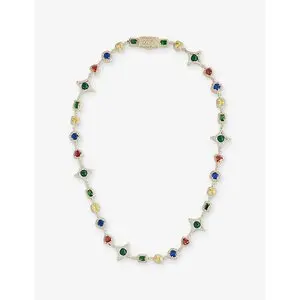 GLD 17mm Colored Gemstone 18ct -plated Chain