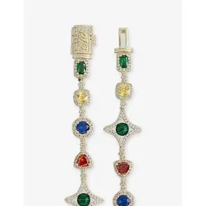 GLD 17mm Colored Gemstone 18ct -plated Chain