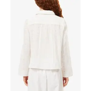 ME+EM Embroidered Cropped Cotton Blouse