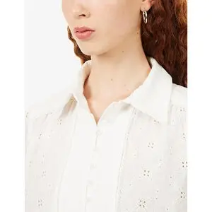 ME+EM Embroidered Cropped Cotton Blouse