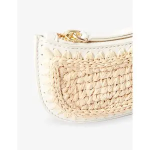 Claudie Pierlot Curved Raffia And Leather Purse