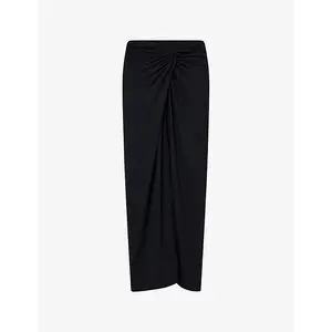 ME+EM Knotted Mid-rise Cotton-jersey Maxi Skirt