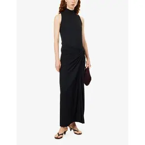 ME+EM Knotted Mid-rise Cotton-jersey Maxi Skirt