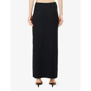 ME+EM Knotted Mid-rise Cotton-jersey Maxi Skirt