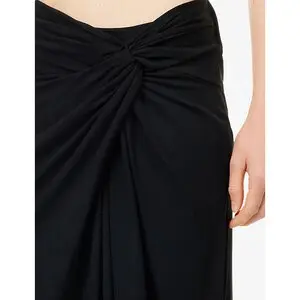 ME+EM Knotted Mid-rise Cotton-jersey Maxi Skirt