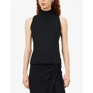 ME+EM High-neck Sleeveless Stretch-jersey Top